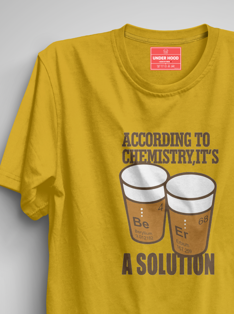 Beer as a Solution - Mustard Unisex Printed T-Shirt – UnderHood